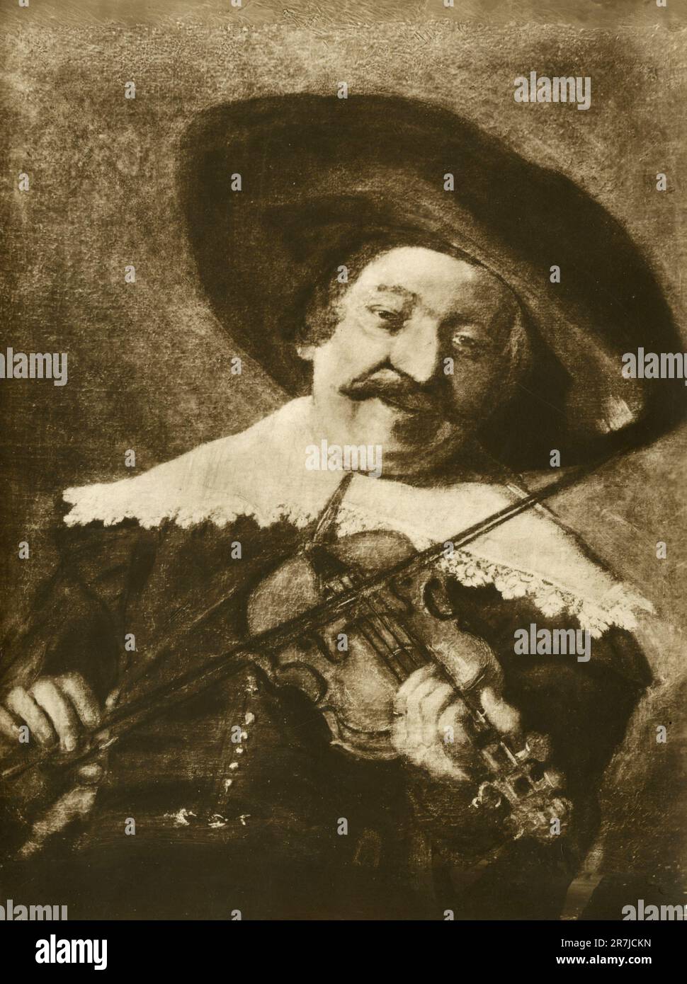 Daniel van Aken Playing the Violin, painting by Dutch artist Frans Hals ...