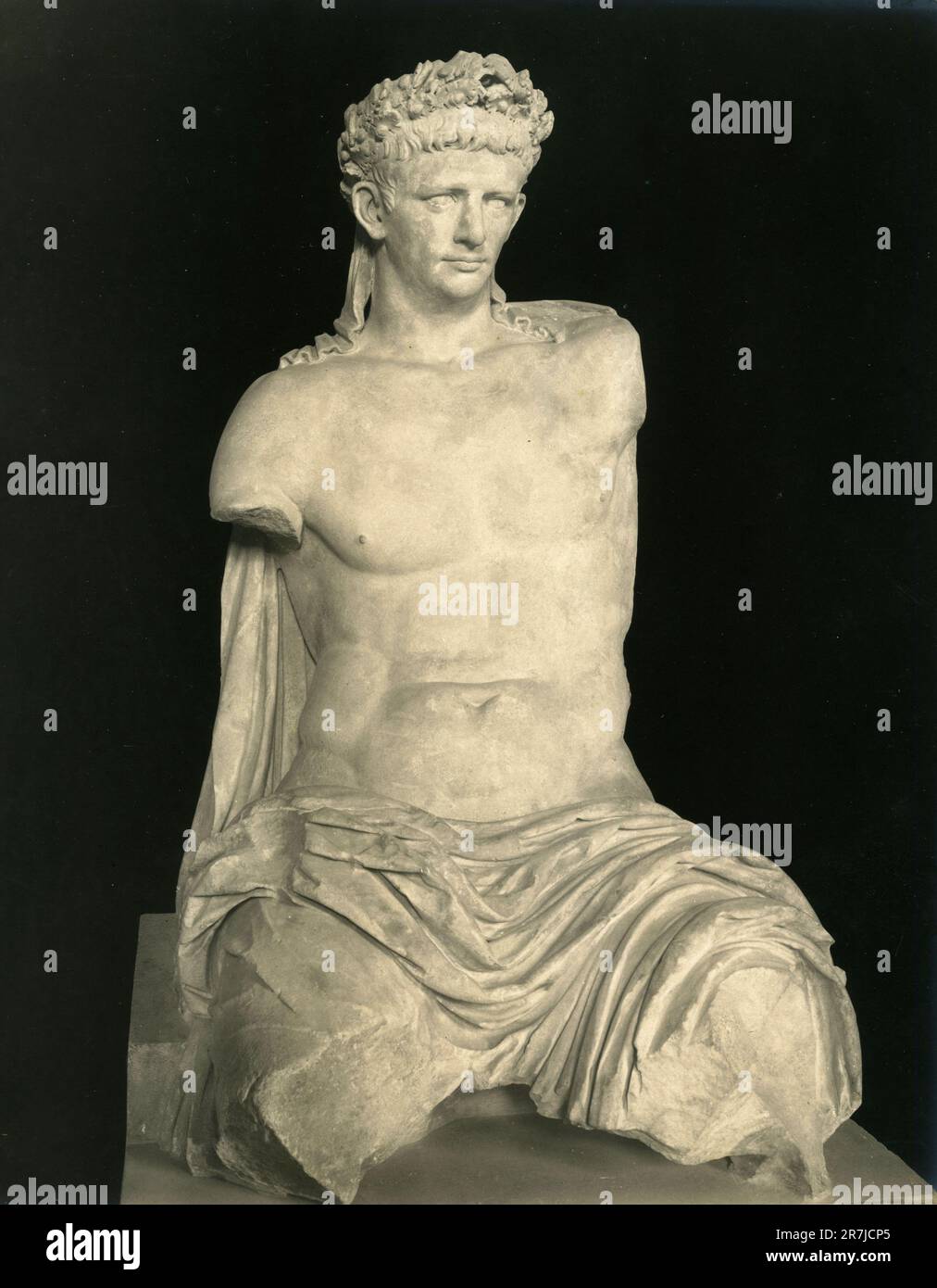 Ancient marble statue of Roman Emperor Claudius, Lateran Museum, Italy ...