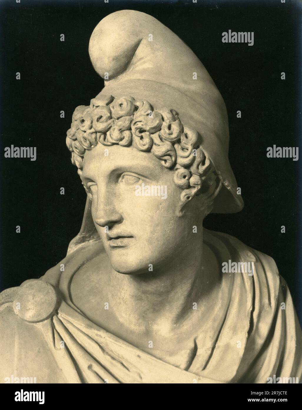 Ancient Roman marble head sculpture of Paris, Rome, Italy 1900s Stock ...
