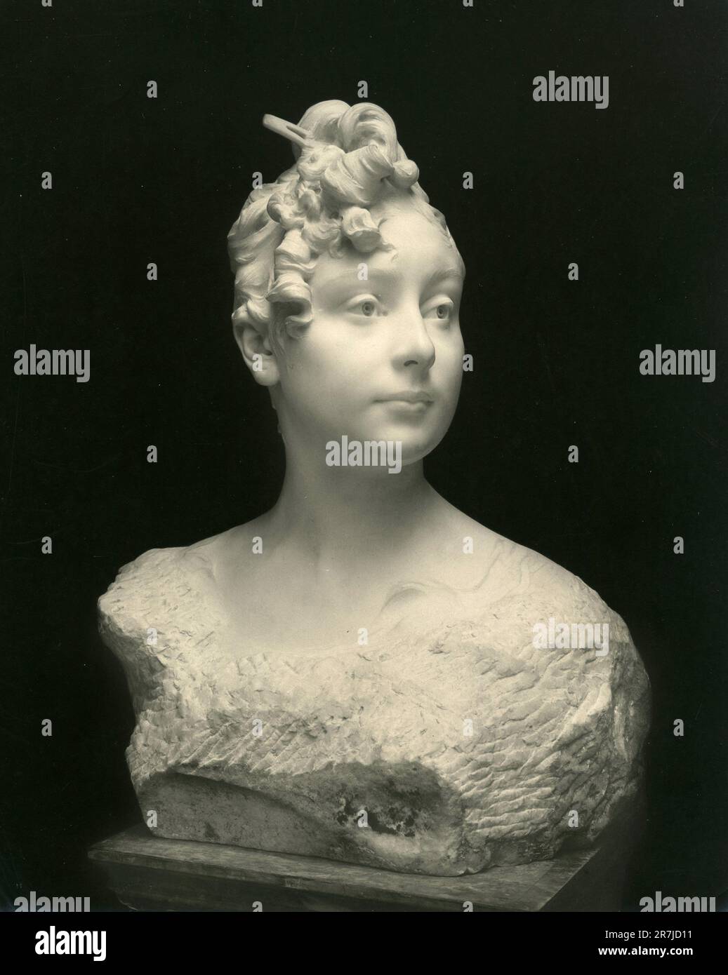 Marble bust of a woman by French artist Denys Puech, Luxembourg Palace ...