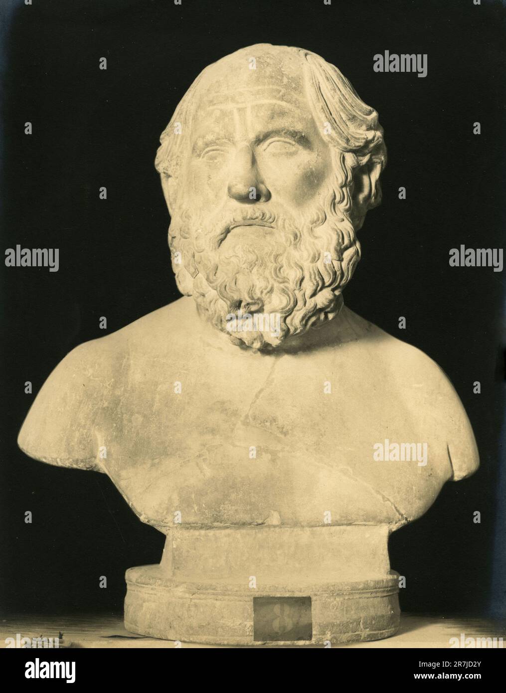 Ancient marble bust statue of Greek Skeptical Academy head philosopher ...