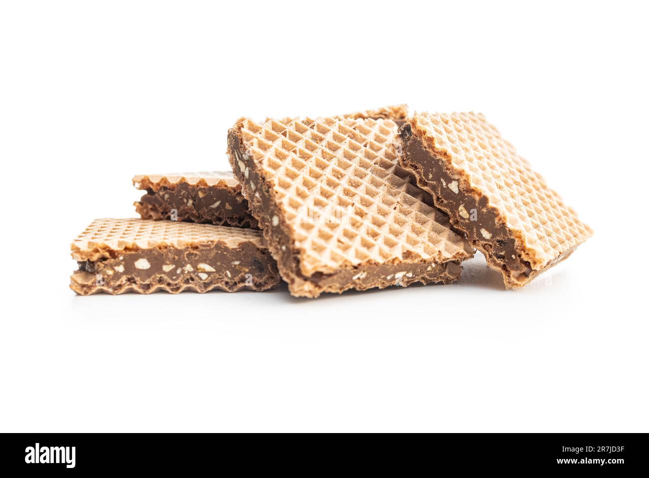Sweet chocolate wafer isolated on the white background Stock Photo - Alamy