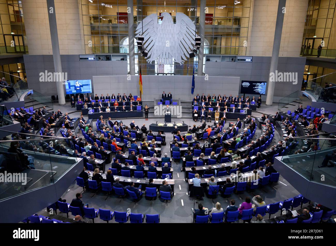 Bundestag President Barbel Bas speaks during a commemoration of the ...