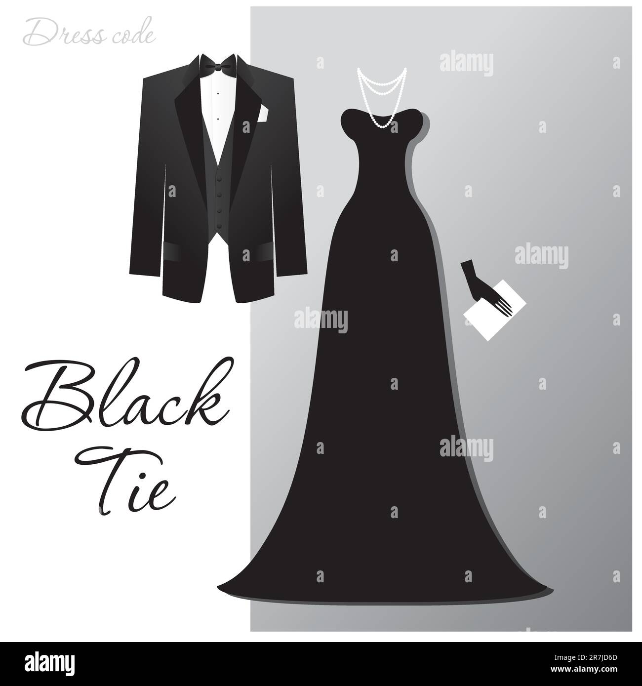 Female Illustration Black Silhouette Dress
