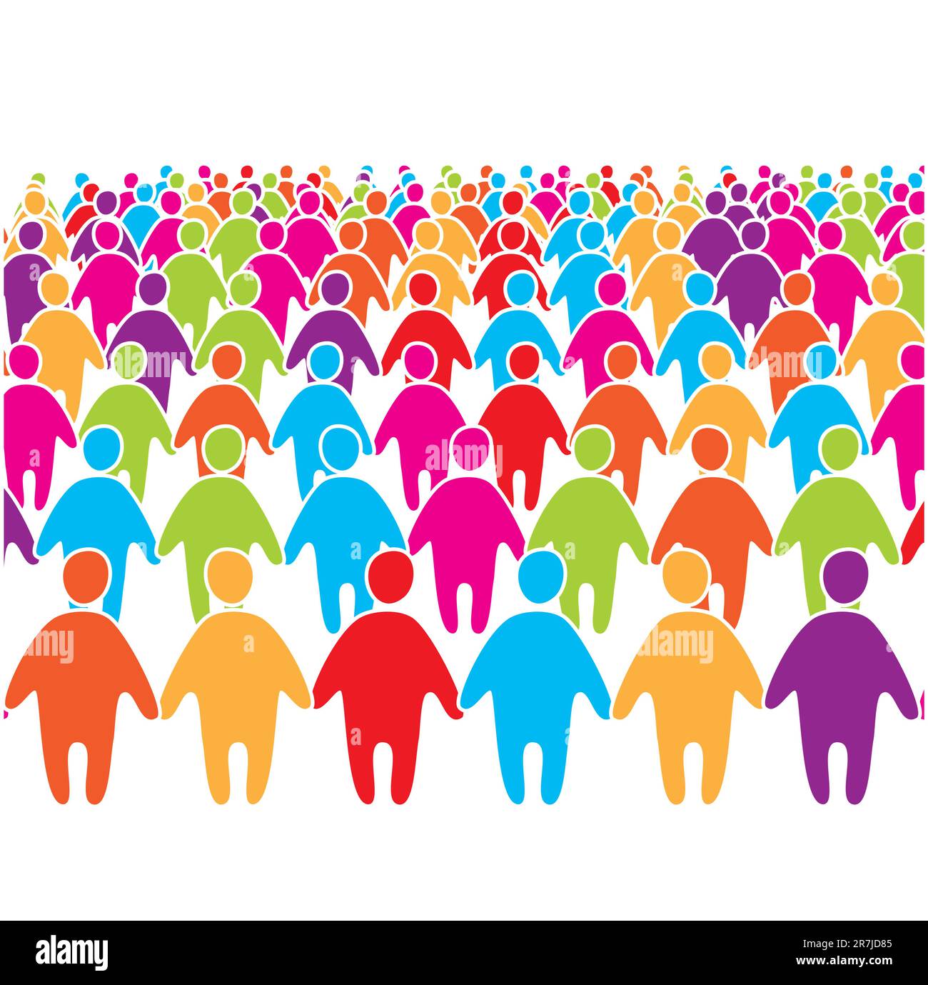 Big crowd of many colors social people group Stock Vector Image & Art ...