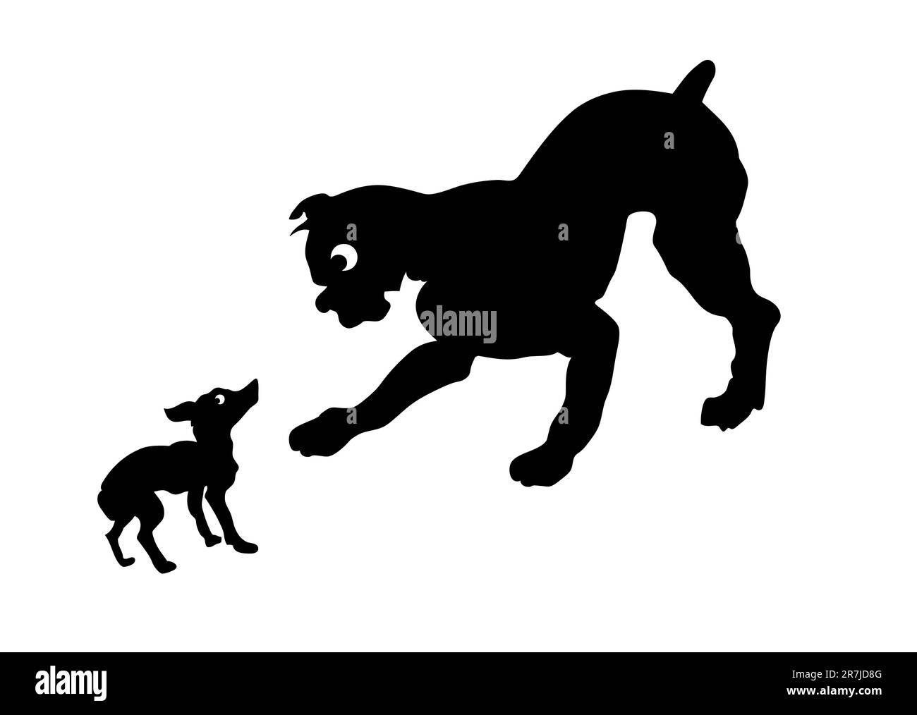 vector silhouette two dogs on white background Stock Vector Image & Art ...
