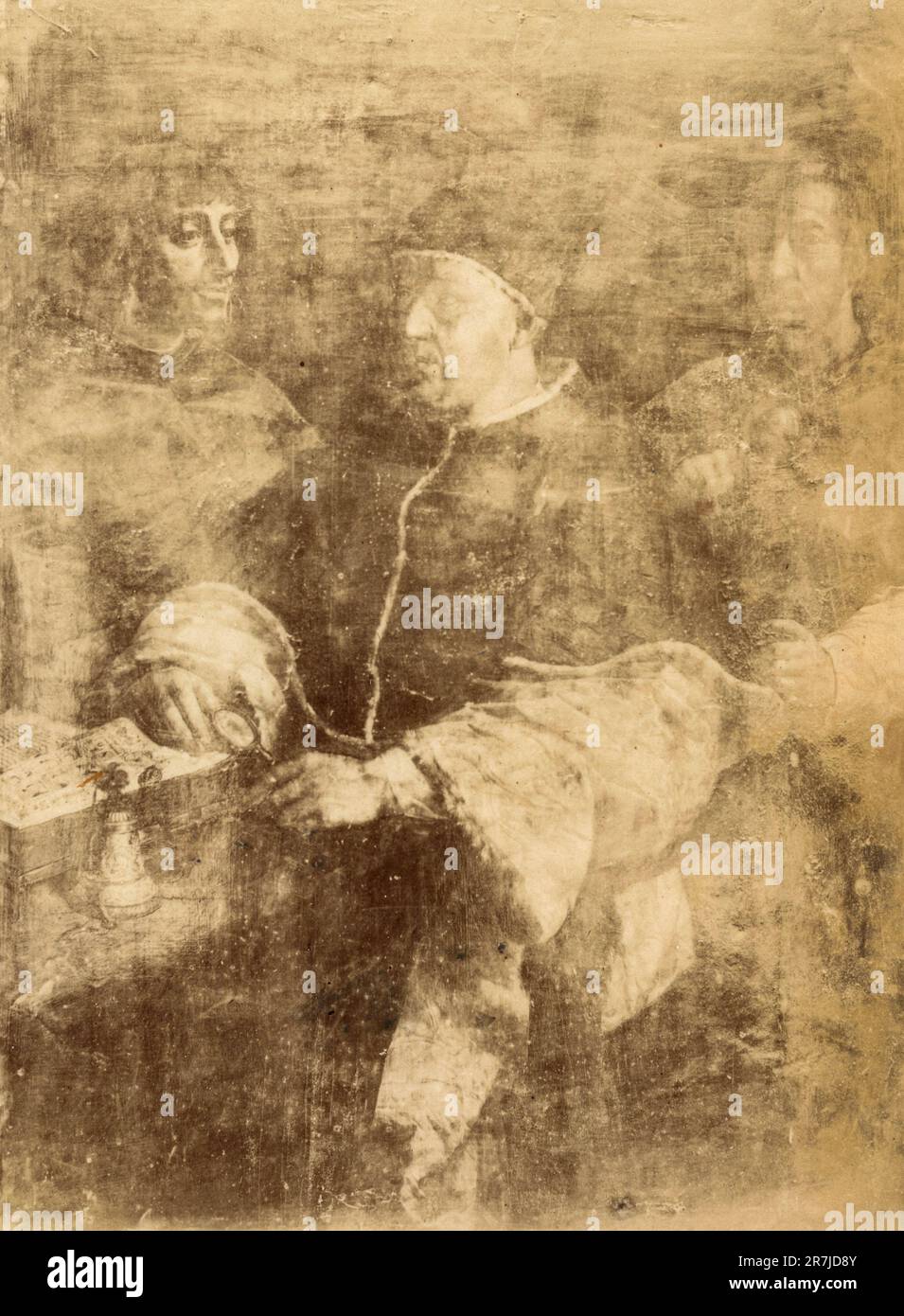 Portrait of Pope Leo X with cardinals Luigi de Rossi and Giulio de ...