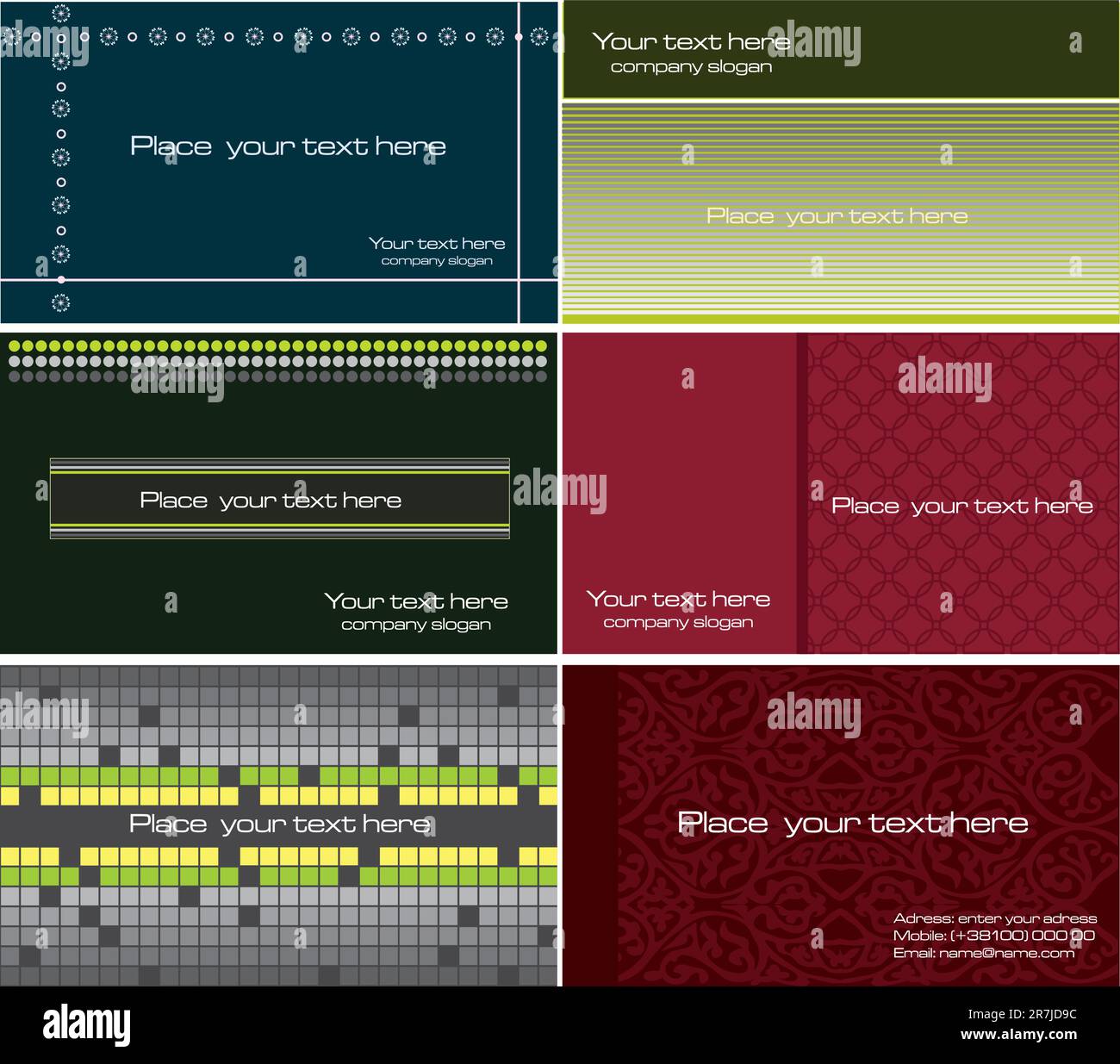 Set of colorful card vector Stock Vector Image & Art - Alamy