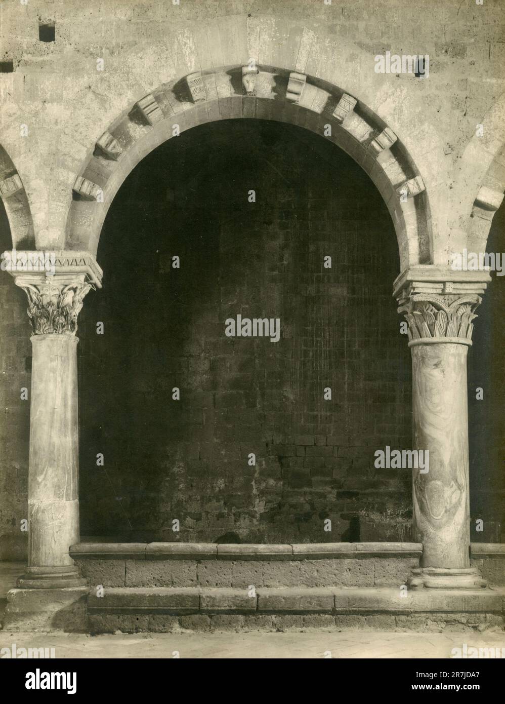 Arch inside St. Peter's church in Toscanella, Italy 1900s Stock Photo ...