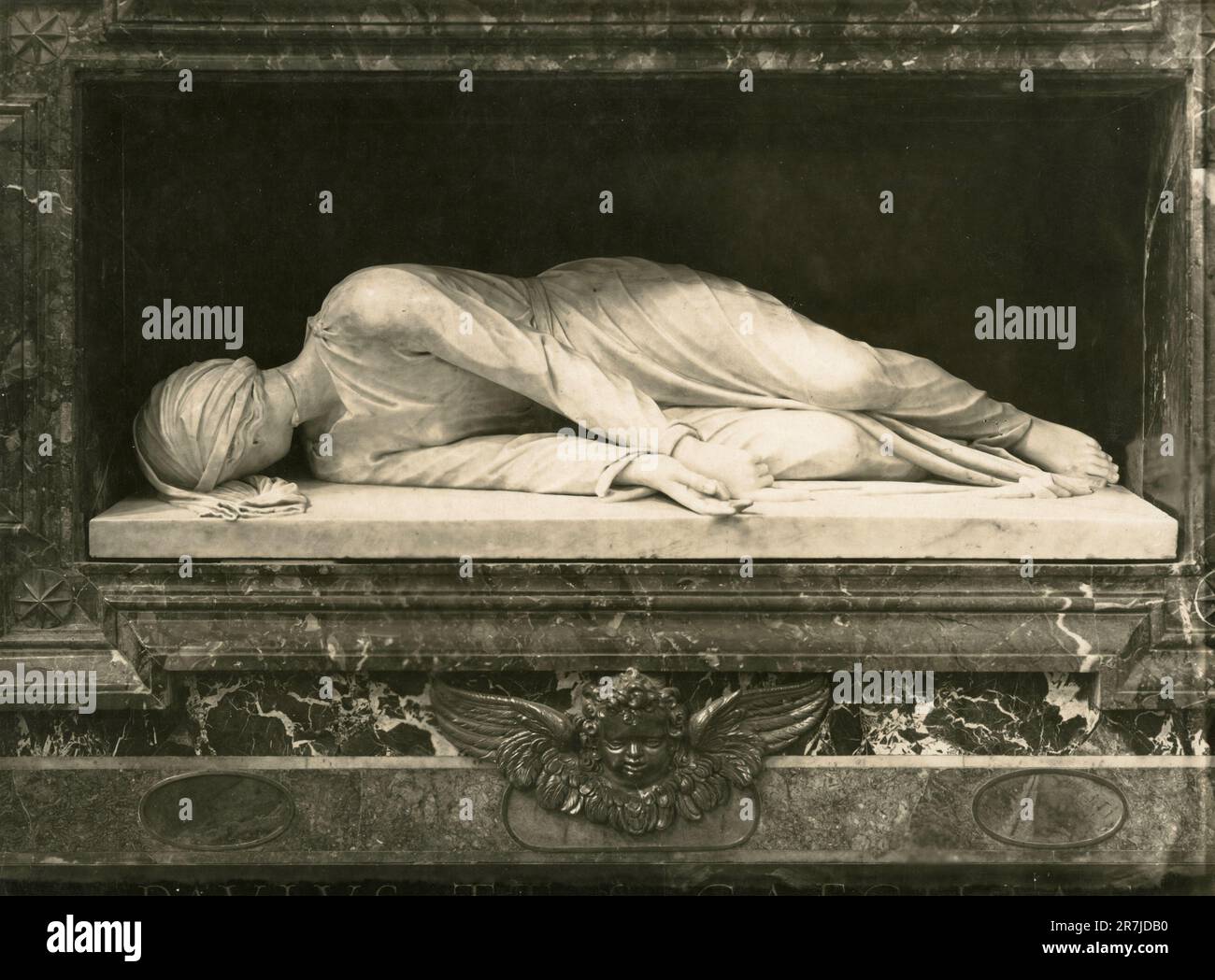 Marble statue of Santa Cecilia in Santa Cecilia church, Rome, Italy ...