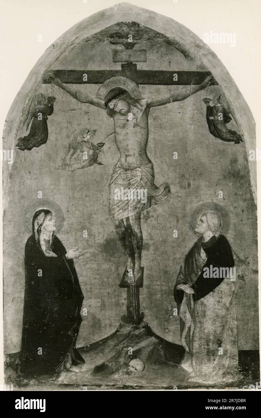 Jesus Christ on the cross, painting by Italian artist Maestro ...