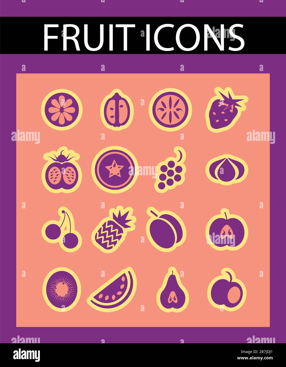 Fruit icon set Stock Vector Image & Art - Alamy