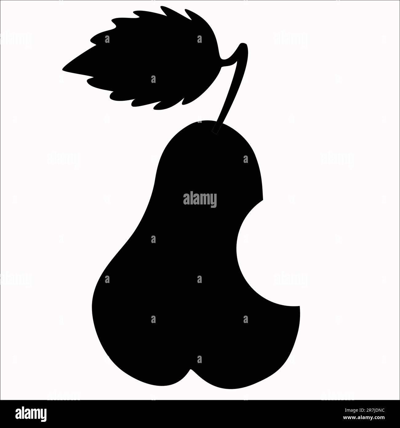 Black pear with sheet on white background Stock Vector Image & Art - Alamy
