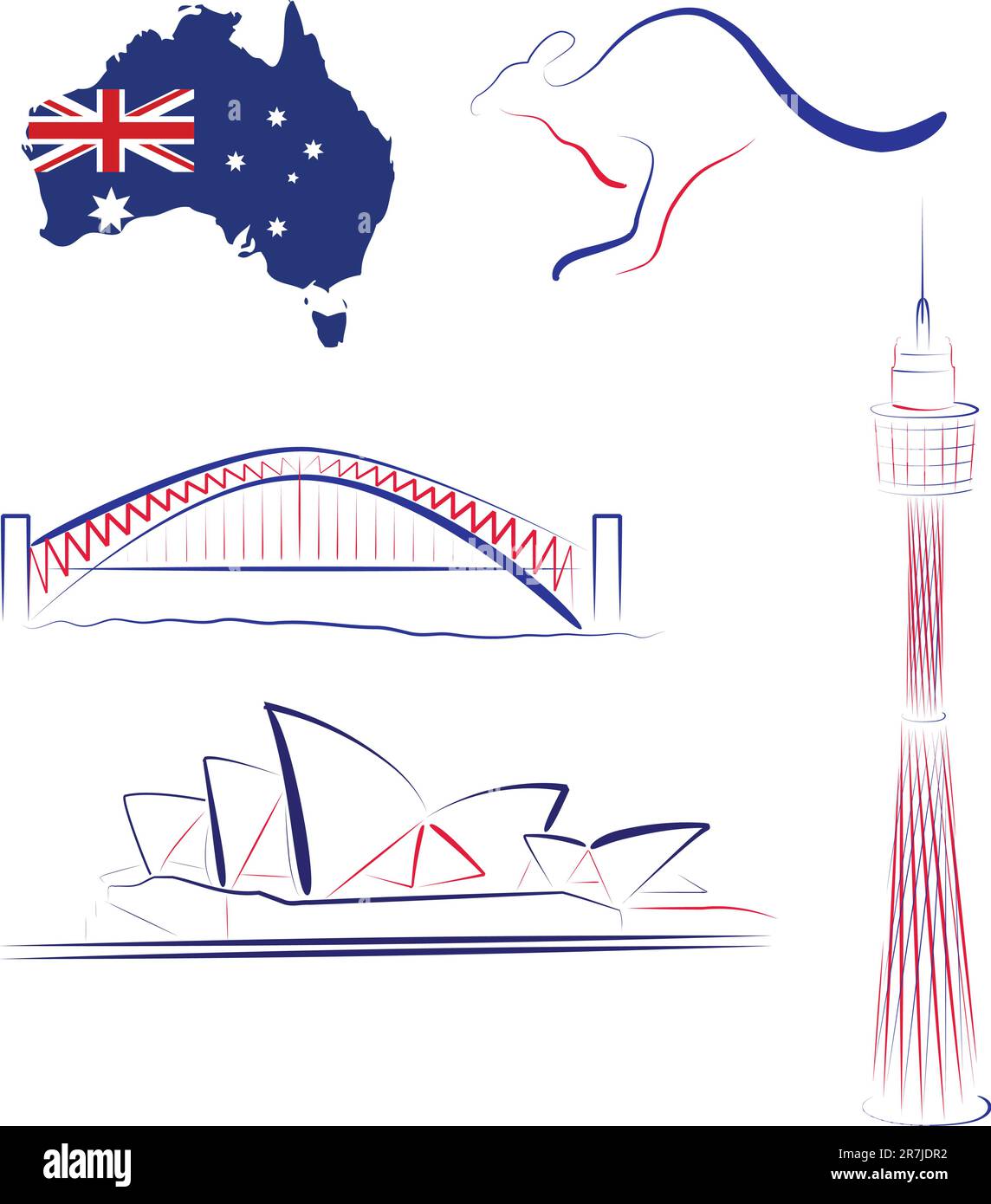 Sights and symbols of Australia. Vector illustration Stock Vector Image ...