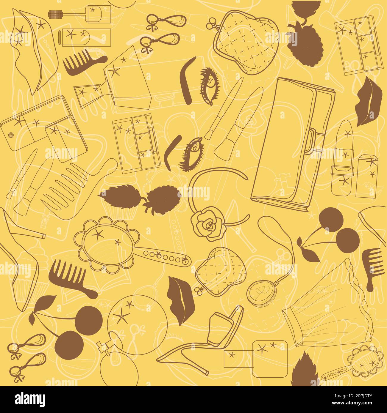 vector image, which is a seamless texture of the elements of fashion ...