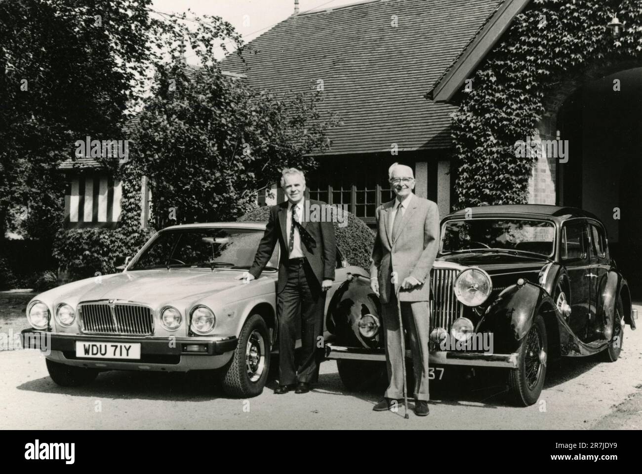 Sir William Lyons (right) founder of Jaguar with chairman John Egan ...