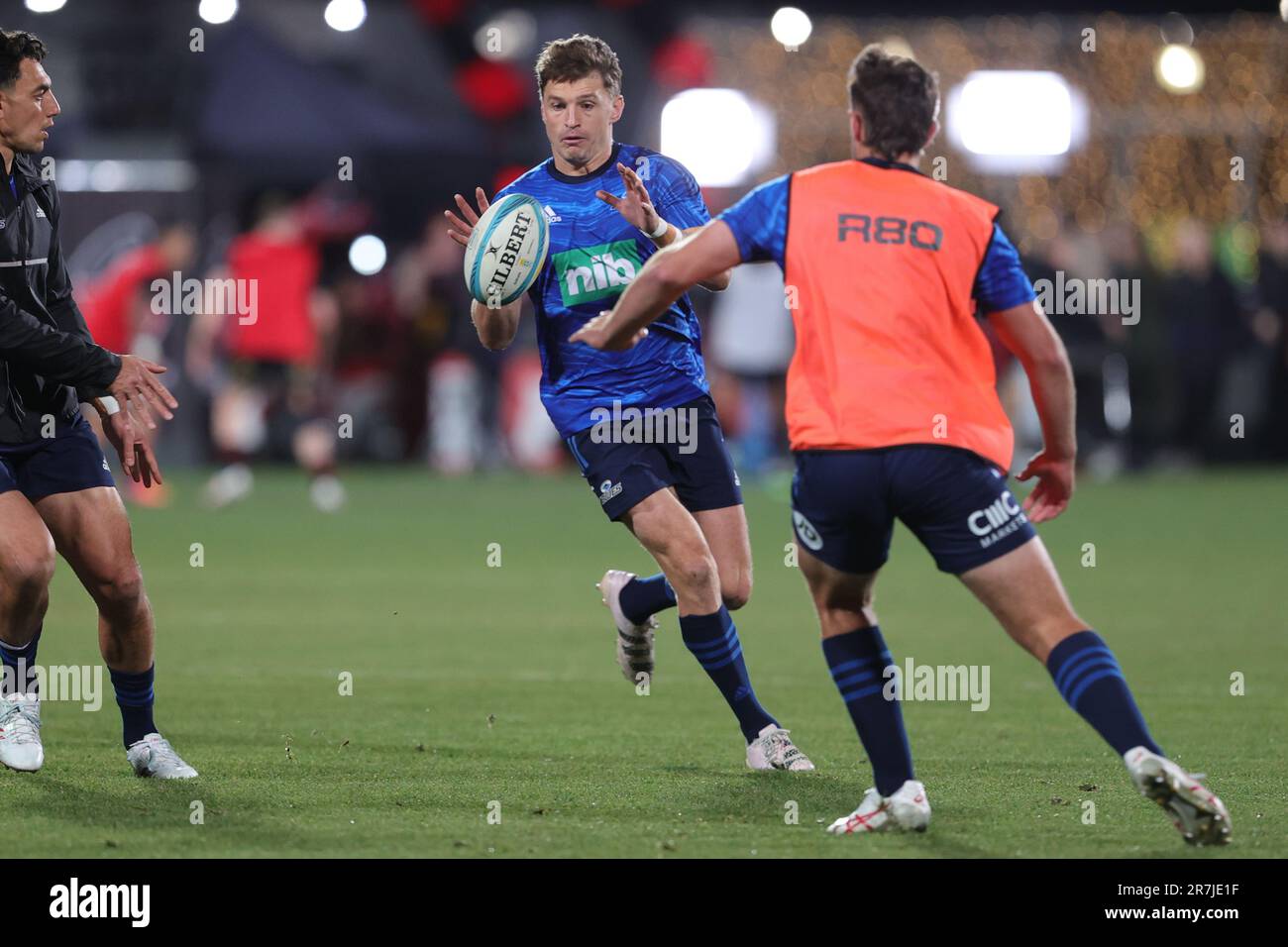 Christchurch, New Zealand. 16th June, 2023. Blues playmaker Beauden ...