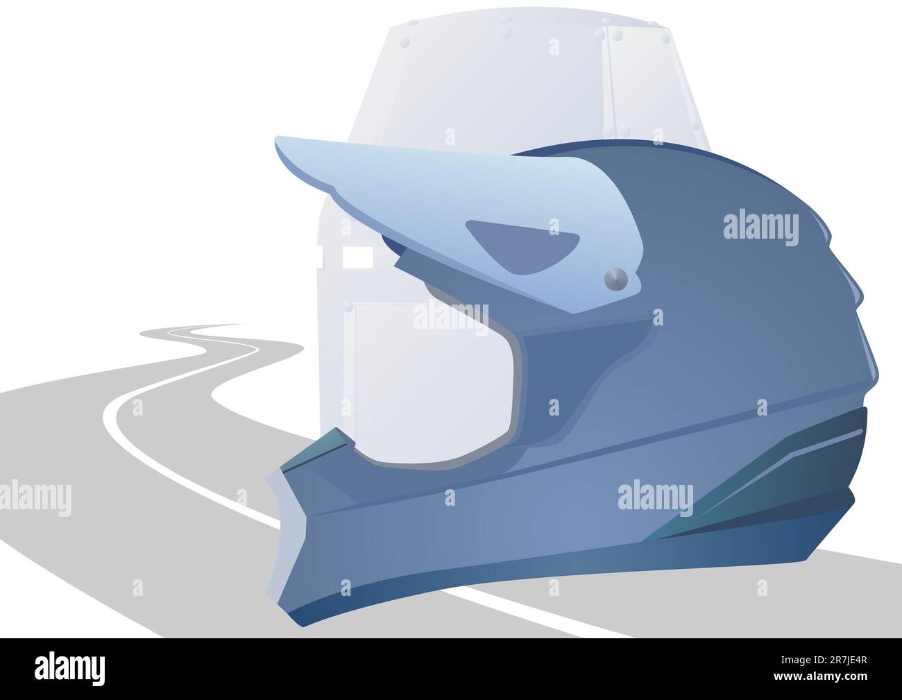 The helmet motorcycle helmet and a knight on a background receding into ...