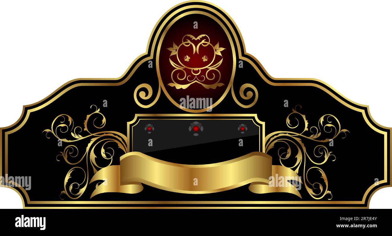 Illustration decorative gold frame label - vector Stock Vector Image ...