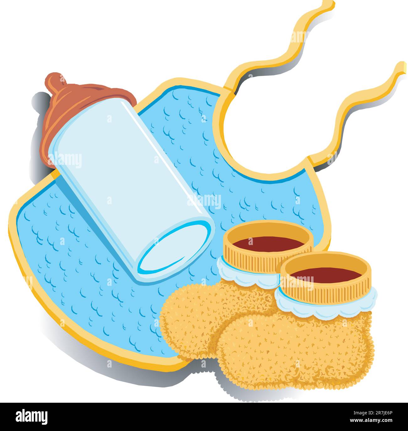 Vector Illustration of Baby Stuff for a boy Stock Vector Image & Art ...