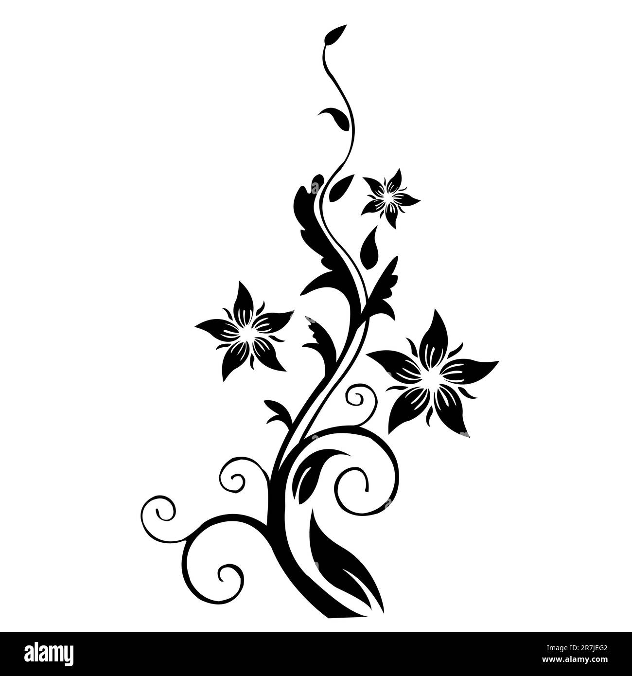 illustration of floral tree on white background Stock Vector Image ...