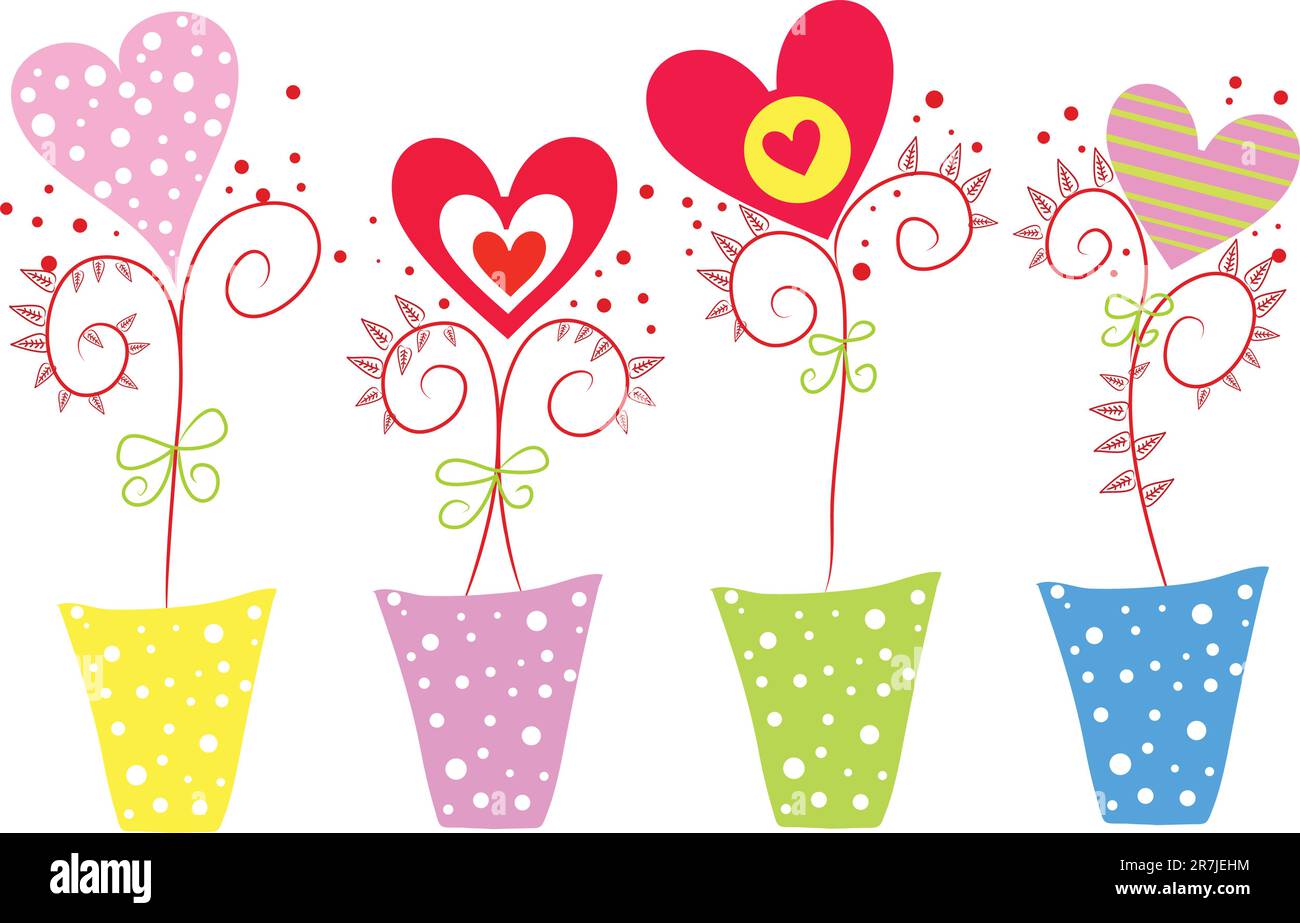 Heart beautiful flowers on Stock Vector Images - Alamy