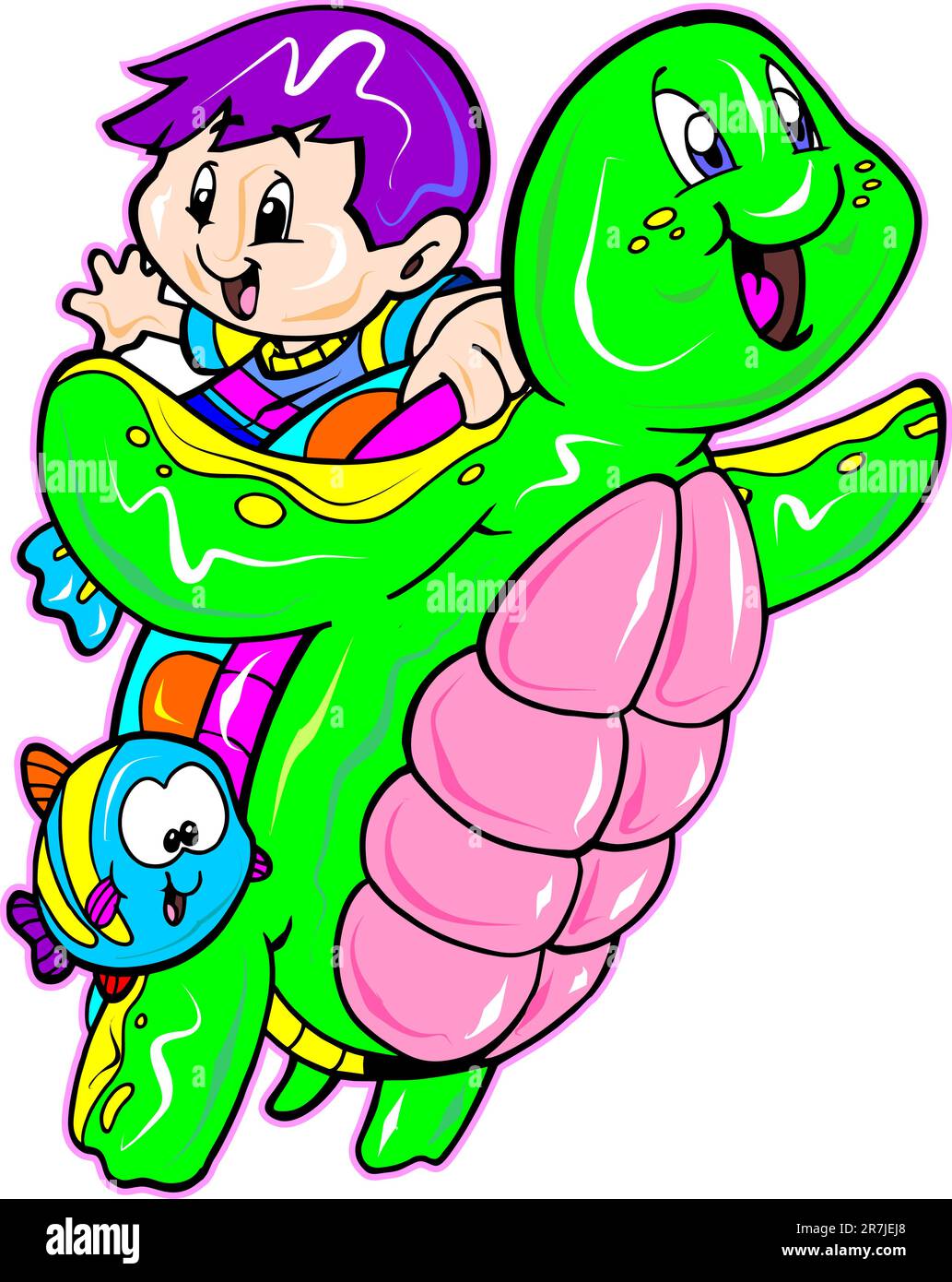 a digitally illustrated cute and colorful cartoons Stock Vector Image ...