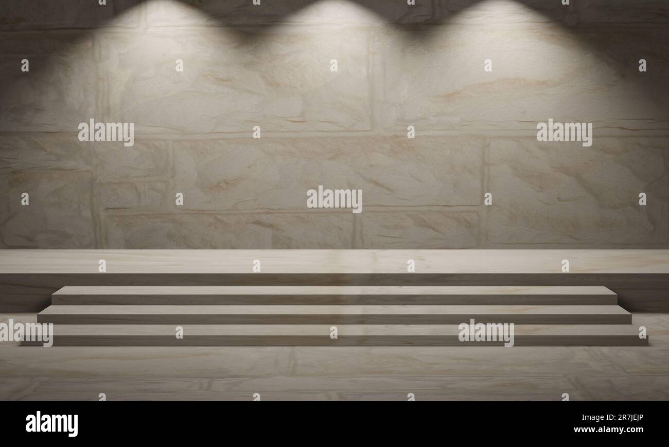 stage backdrop concrete texture 3d rendering for product display Stock ...