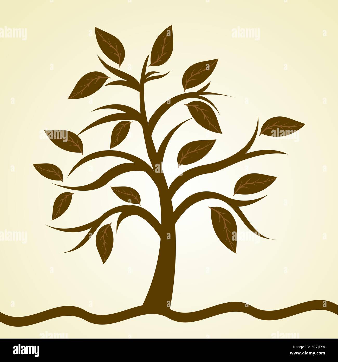 illustration of natural tree on isolated background Stock Vector Image ...
