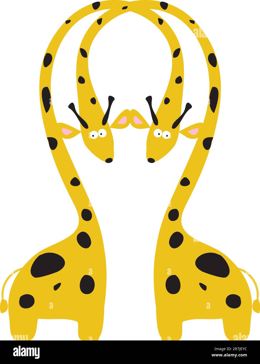 two vector love Giraffes on white background Stock Vector Image & Art ...
