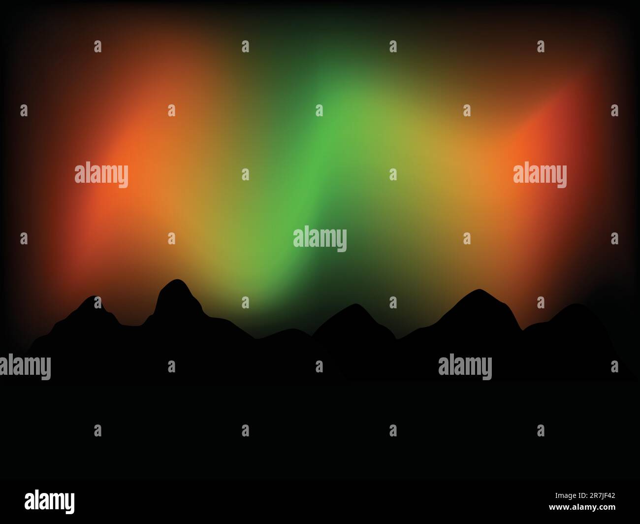 Arctic northern lights green Stock Vector Images - Alamy