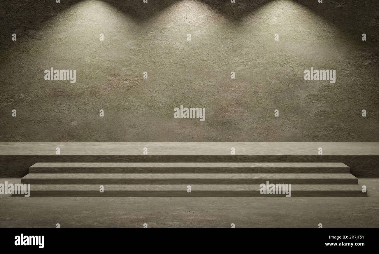 stage backdrop concrete texture 3d rendering for product display Stock ...