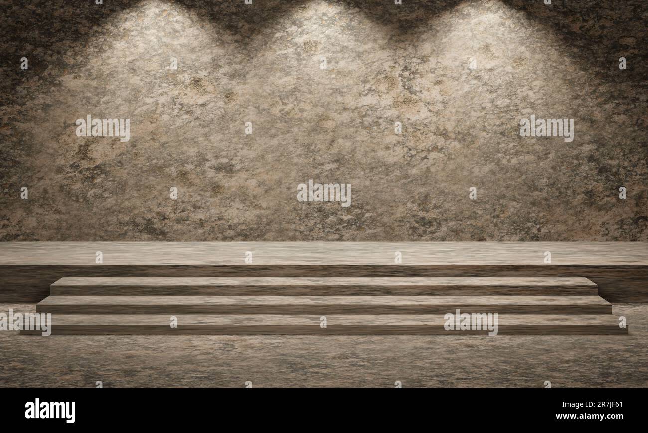 stage backdrop concrete texture 3d rendering for product display Stock ...