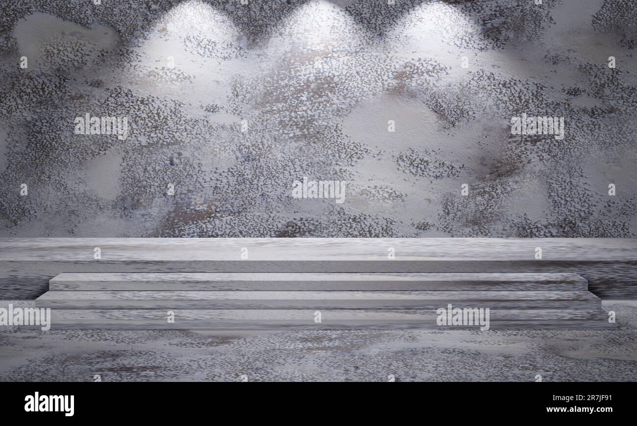 stage backdrop concrete texture 3d rendering for product display Stock ...