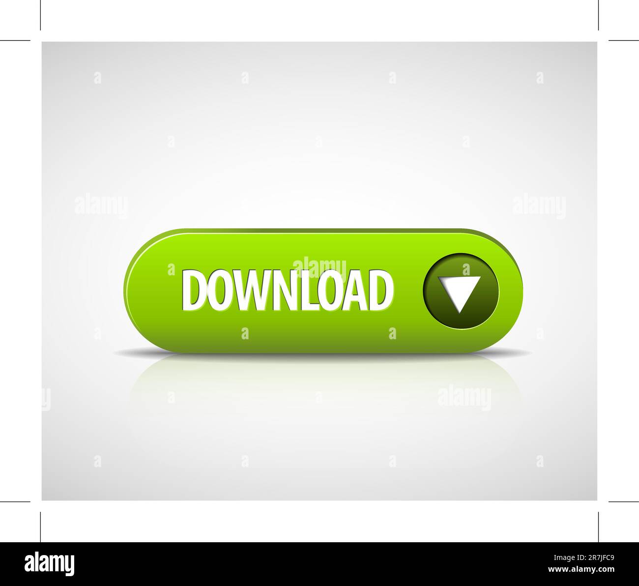 Big green download now button with shadow and reflections Stock Vector ...