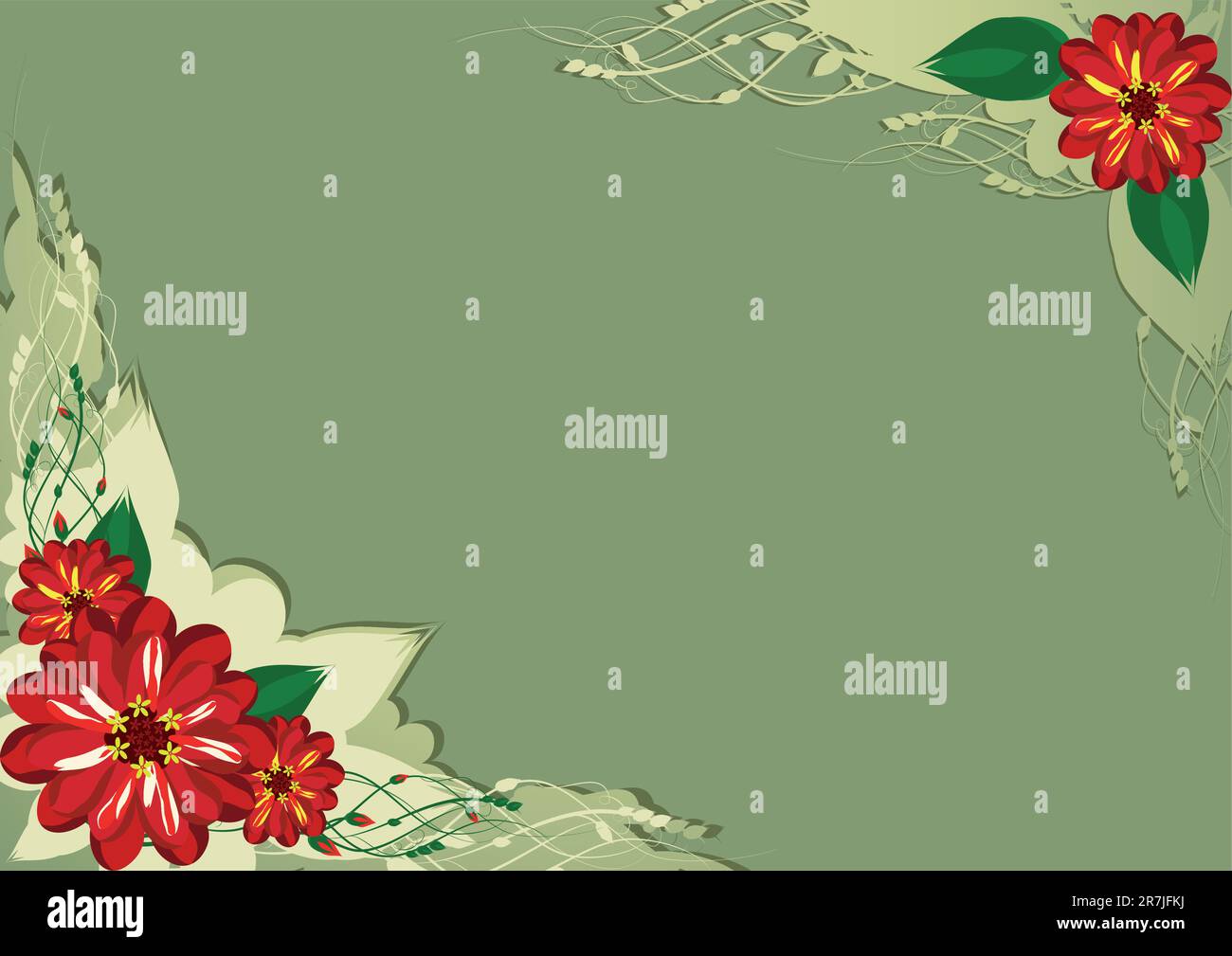 horizontal background with angular floral elements Stock Vector Image ...