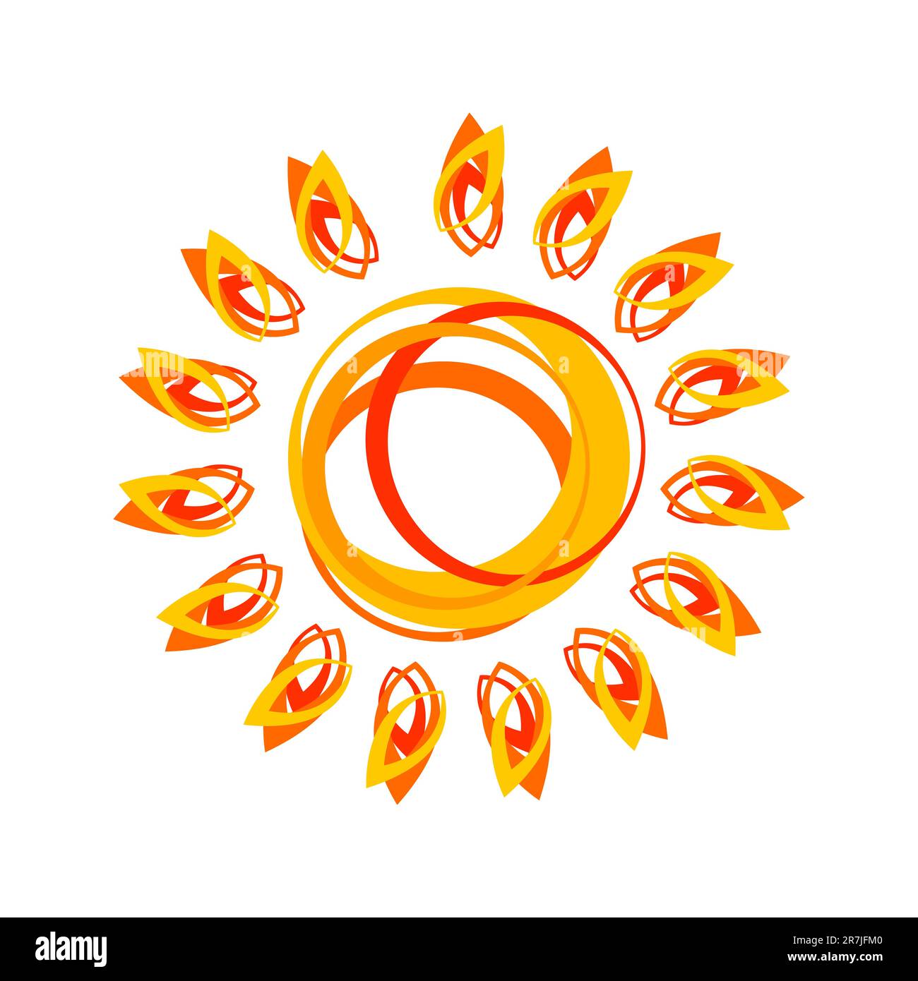 illustration of abstract sun on white background Stock Vector Image ...