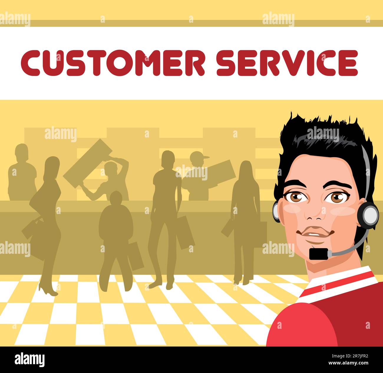 Customers and sales person Stock Vector Images - Alamy