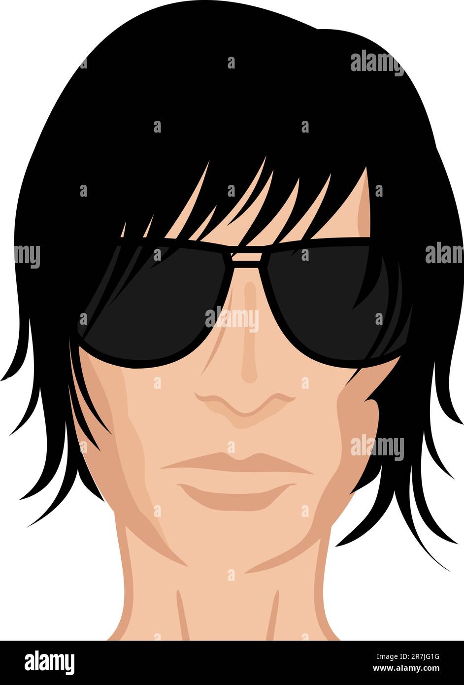 Illustration of face young man, design element - vector Stock Vector ...