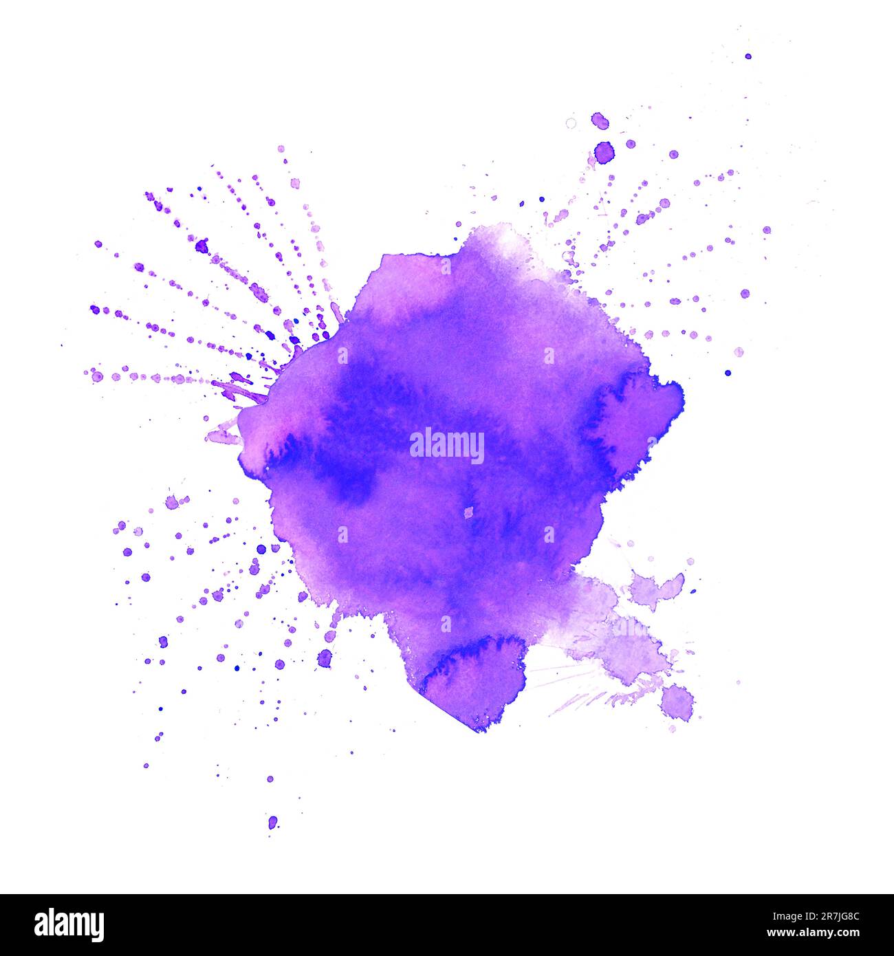 Abstract watercolor background in blue violet color. hand painted ...