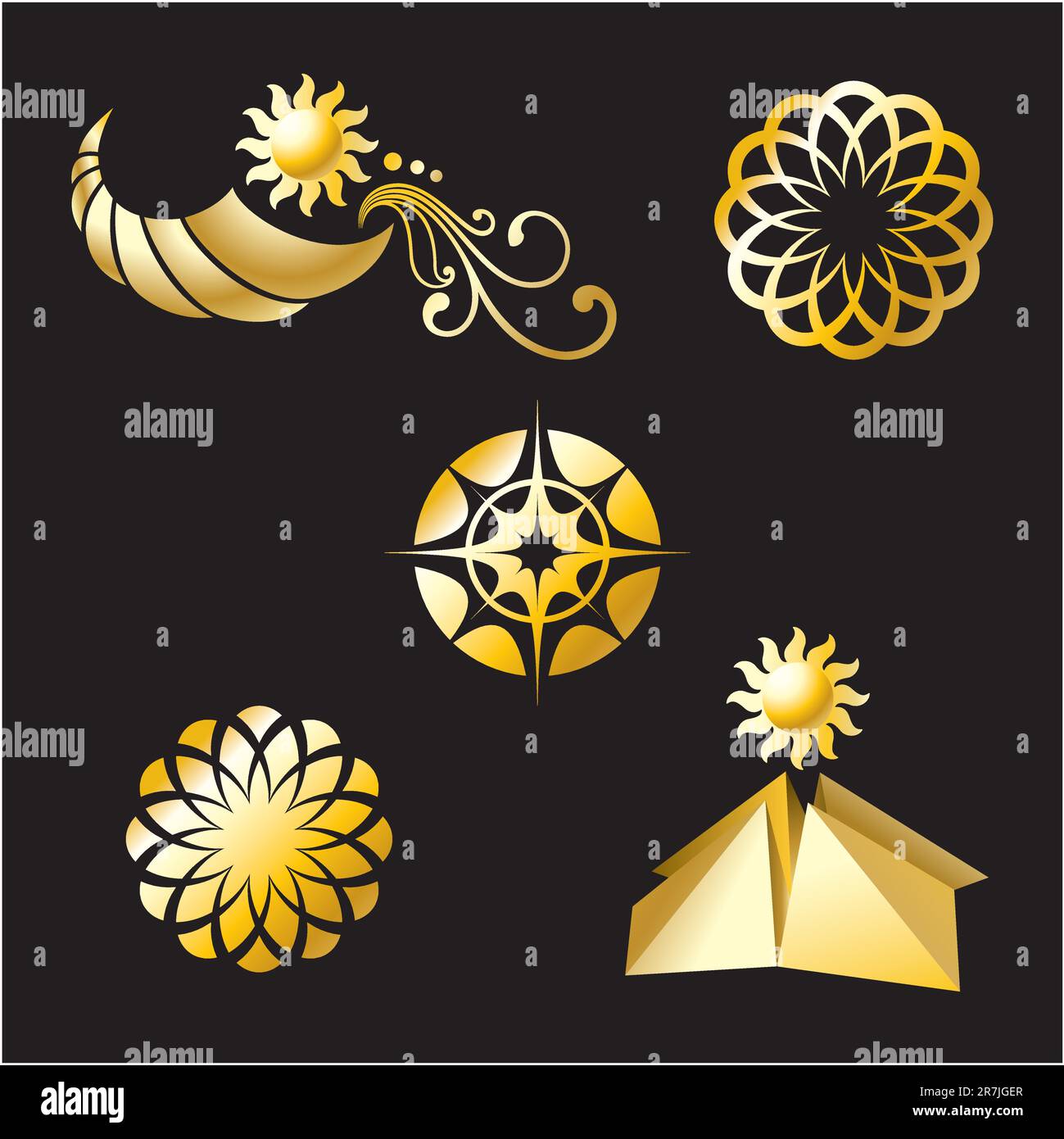 Set of corporate gold branding templates. Just place your own brand ...