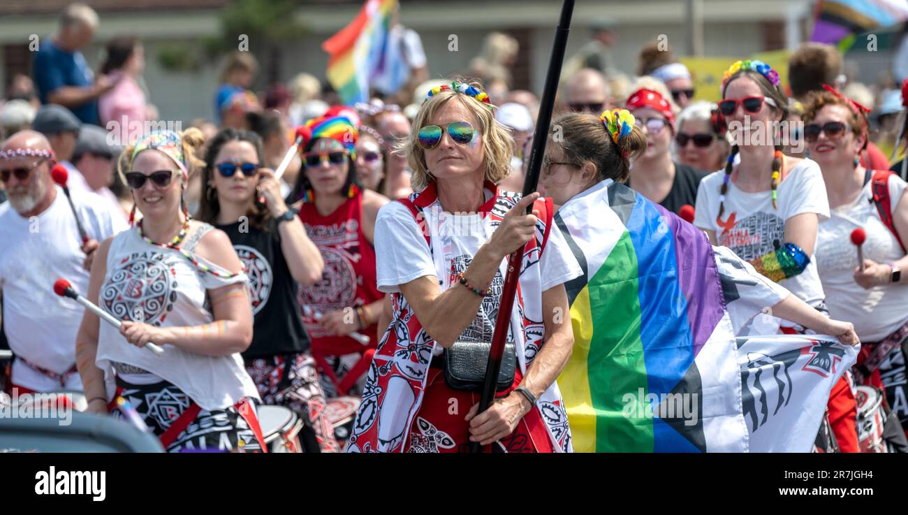 Portsmouth Pride - photograph of participants in the LGBTQIA+ parade at ...