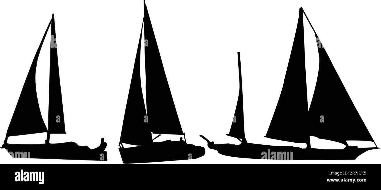 sailing boats collection - vector Stock Vector Image & Art - Alamy