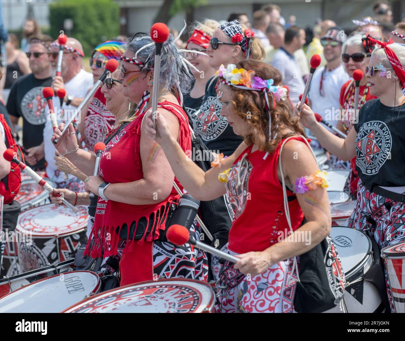 Portsmouth Pride - photograph of participants in the LGBTQIA+ parade at ...