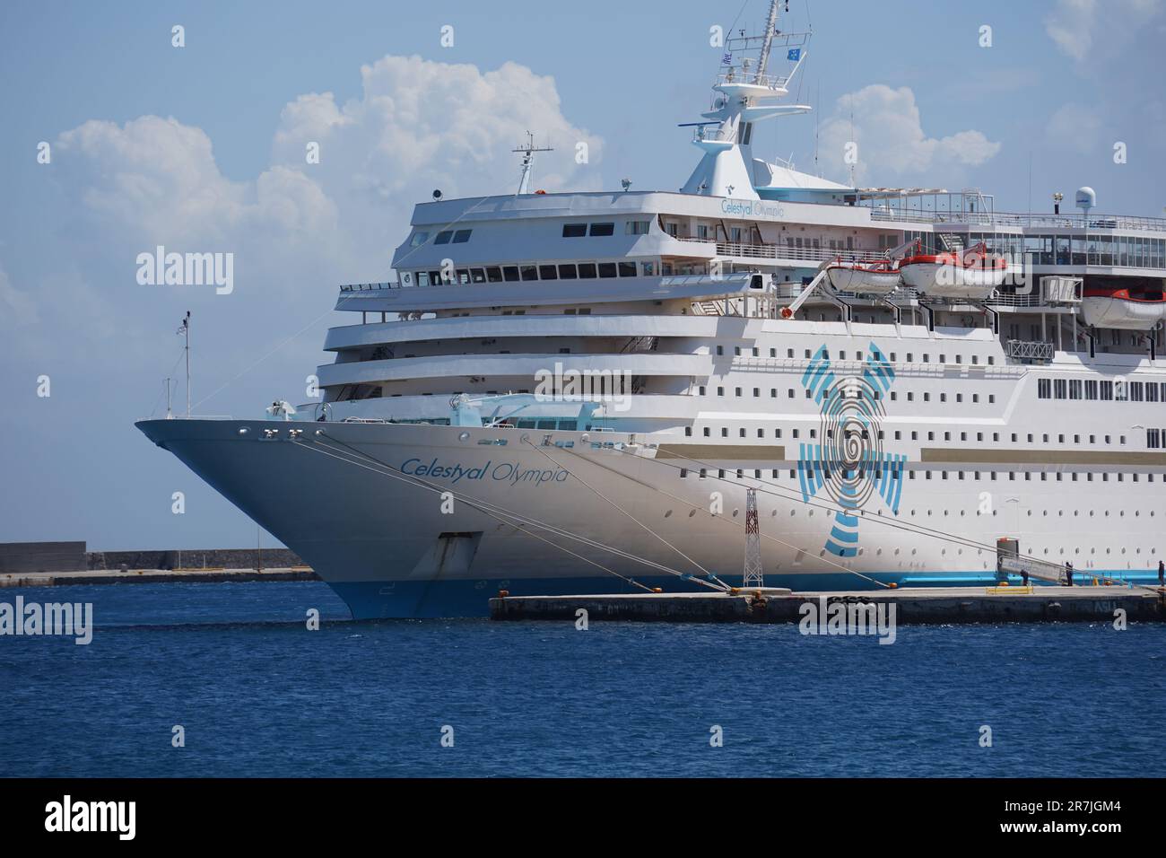 Cruise ship in the tourist sea Rhodes port - Greece Stock Photo - Alamy