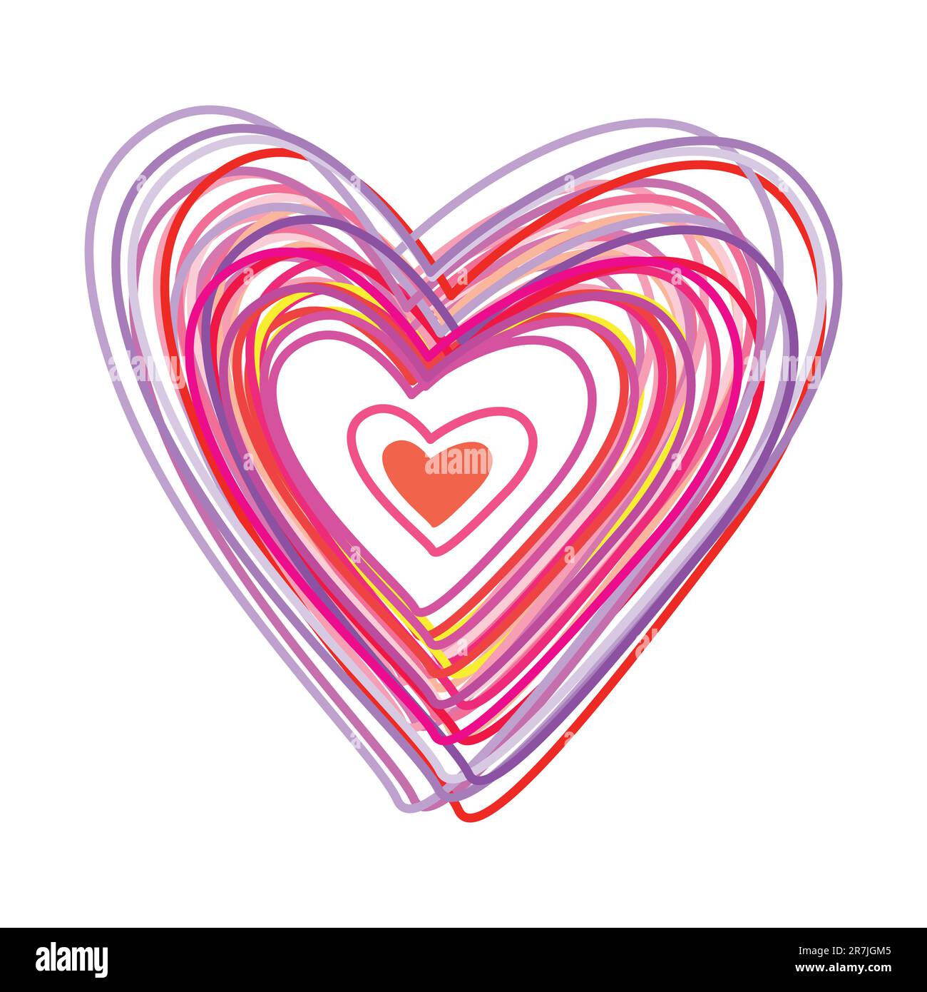 Heart of colored lines on a white background Stock Vector Image & Art ...