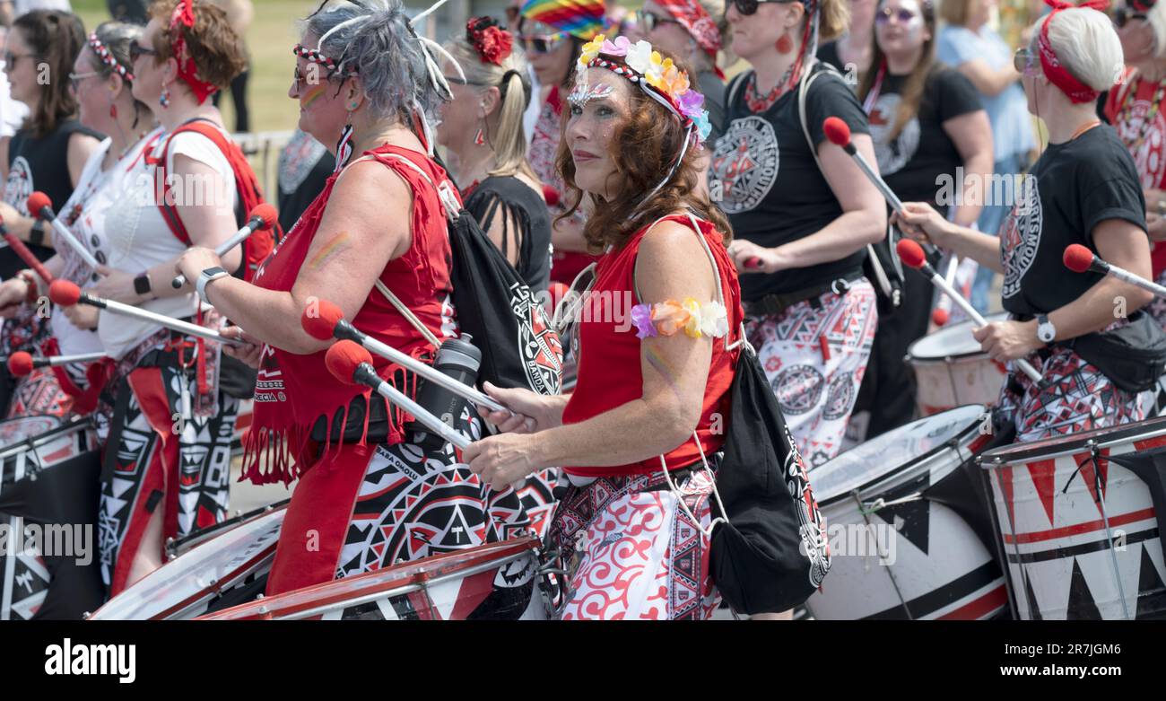 Portsmouth Pride - photograph of participants in the LGBTQIA+ parade at ...