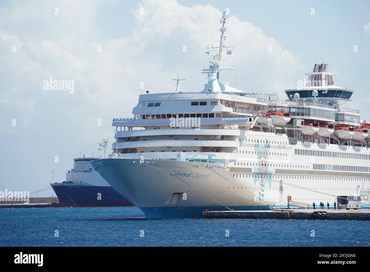 Cruise ship in the tourist sea Rhodes port - Greece Stock Photo - Alamy