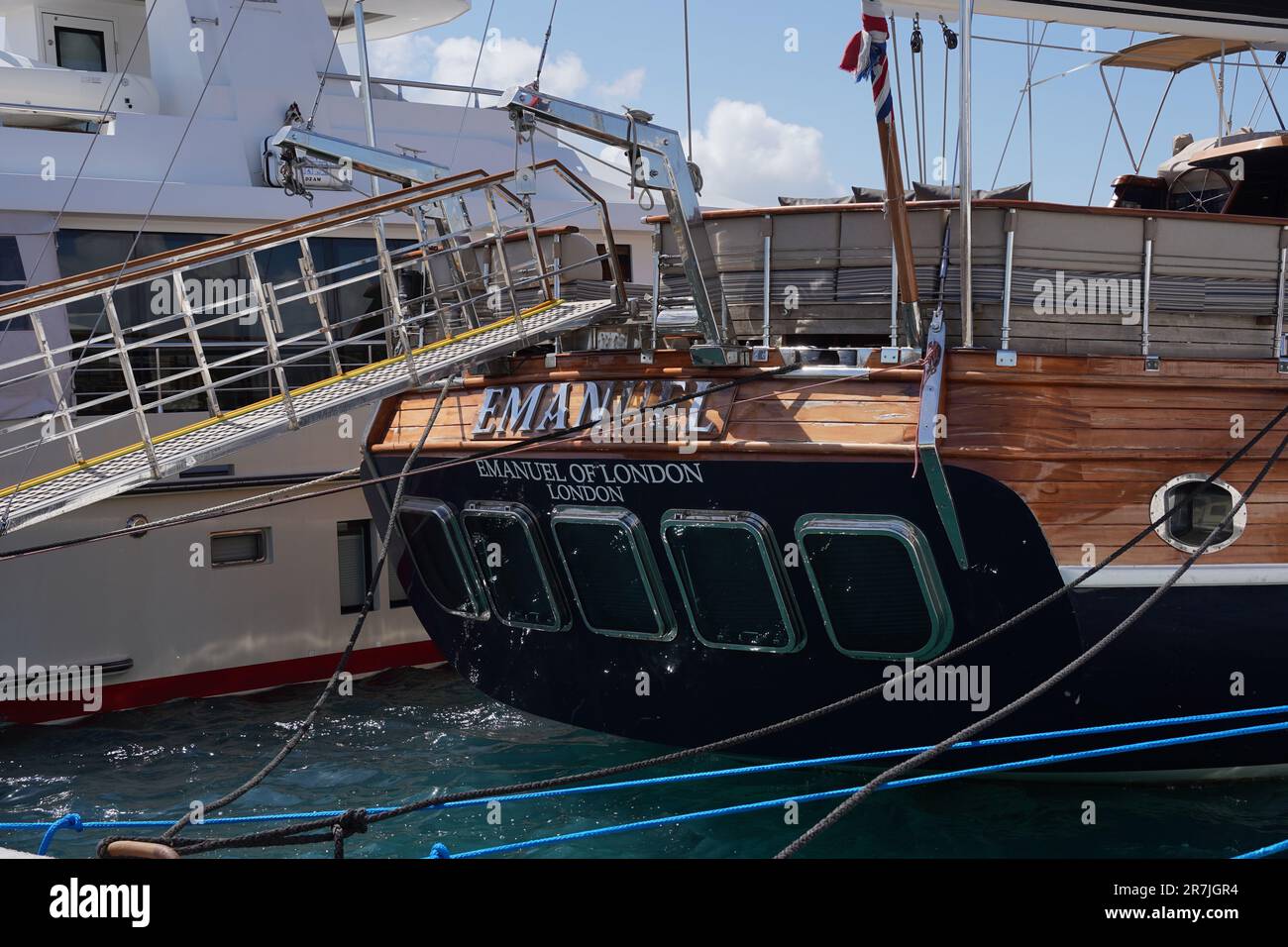 Luxury yacht boats on Rhodes beach, Greek Islands Stock Photo - Alamy