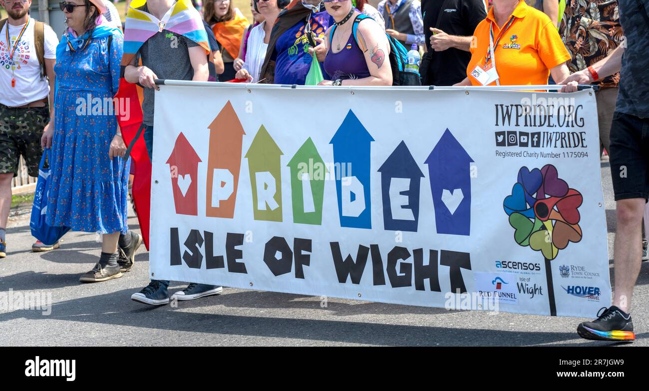Portsmouth Pride - photograph of participants in the LGBTQIA+ parade at ...